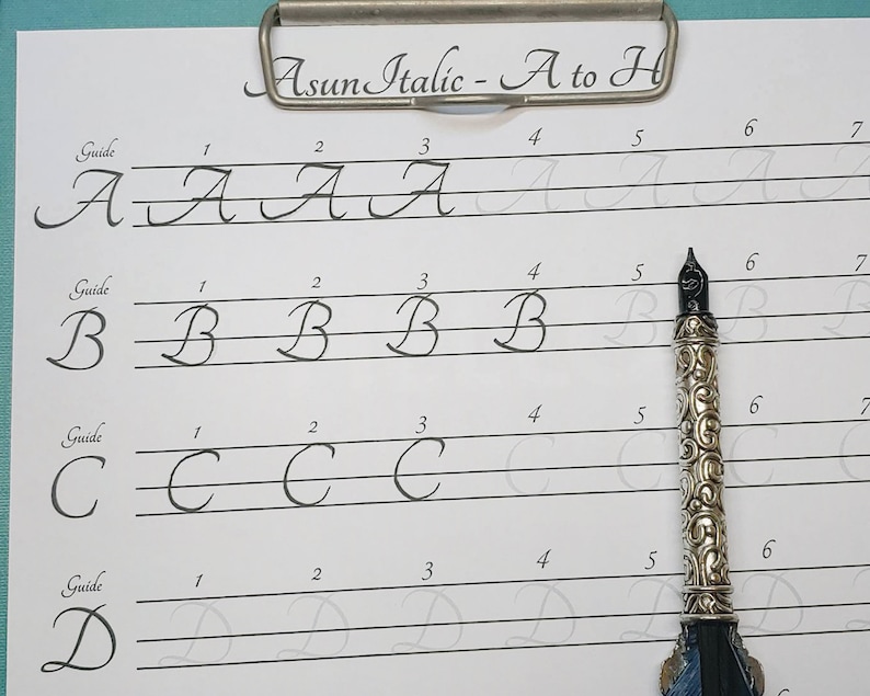 Handwriting Printable for Italic Calligraphy Practice | Learn Modern ...