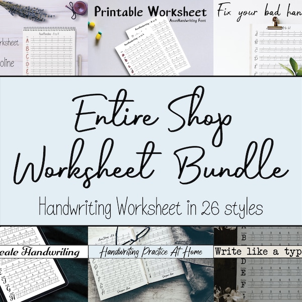 Handwriting Worksheet Bundle - Etsy
