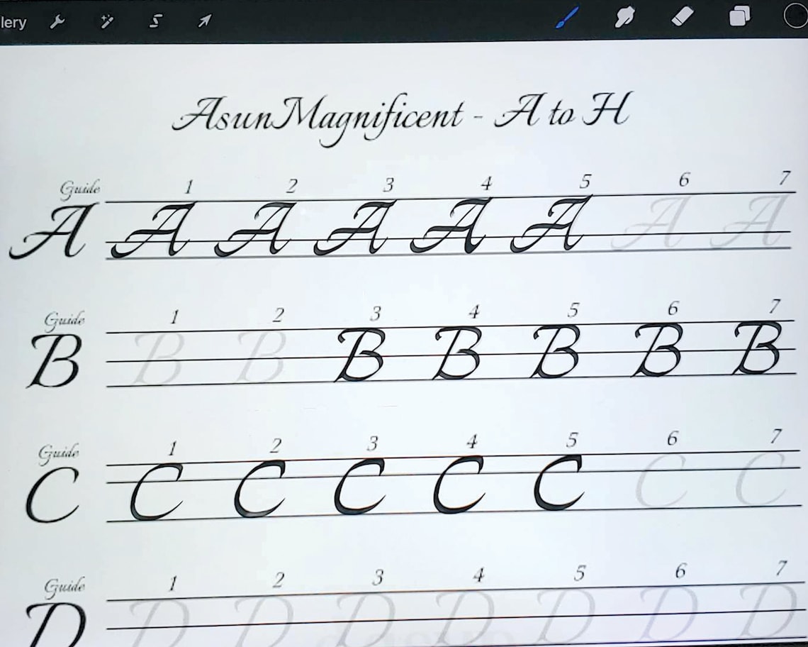 Italic Handwriting Self-learning Worksheet How to Learn - Etsy