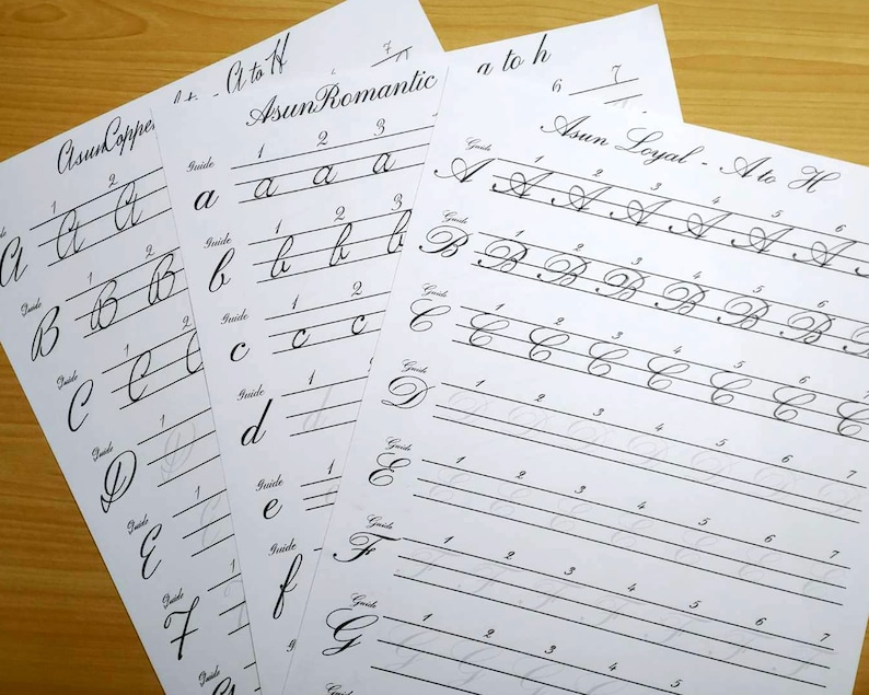 Copperplate Calligraphy Template Bundle Pack Copperplate | Etsy