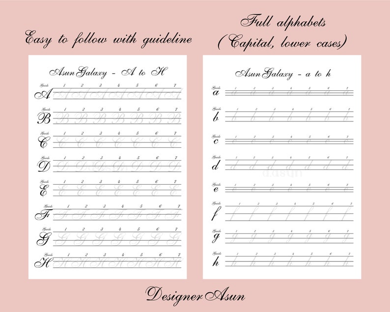 Copperplate Script Tracing Workbook For Calligraphy Beginner | Etsy