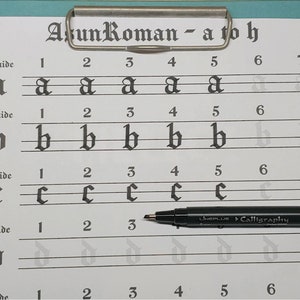 Printable Gothic Letter Worksheet, Gothic Calligraphy Practice Template ...