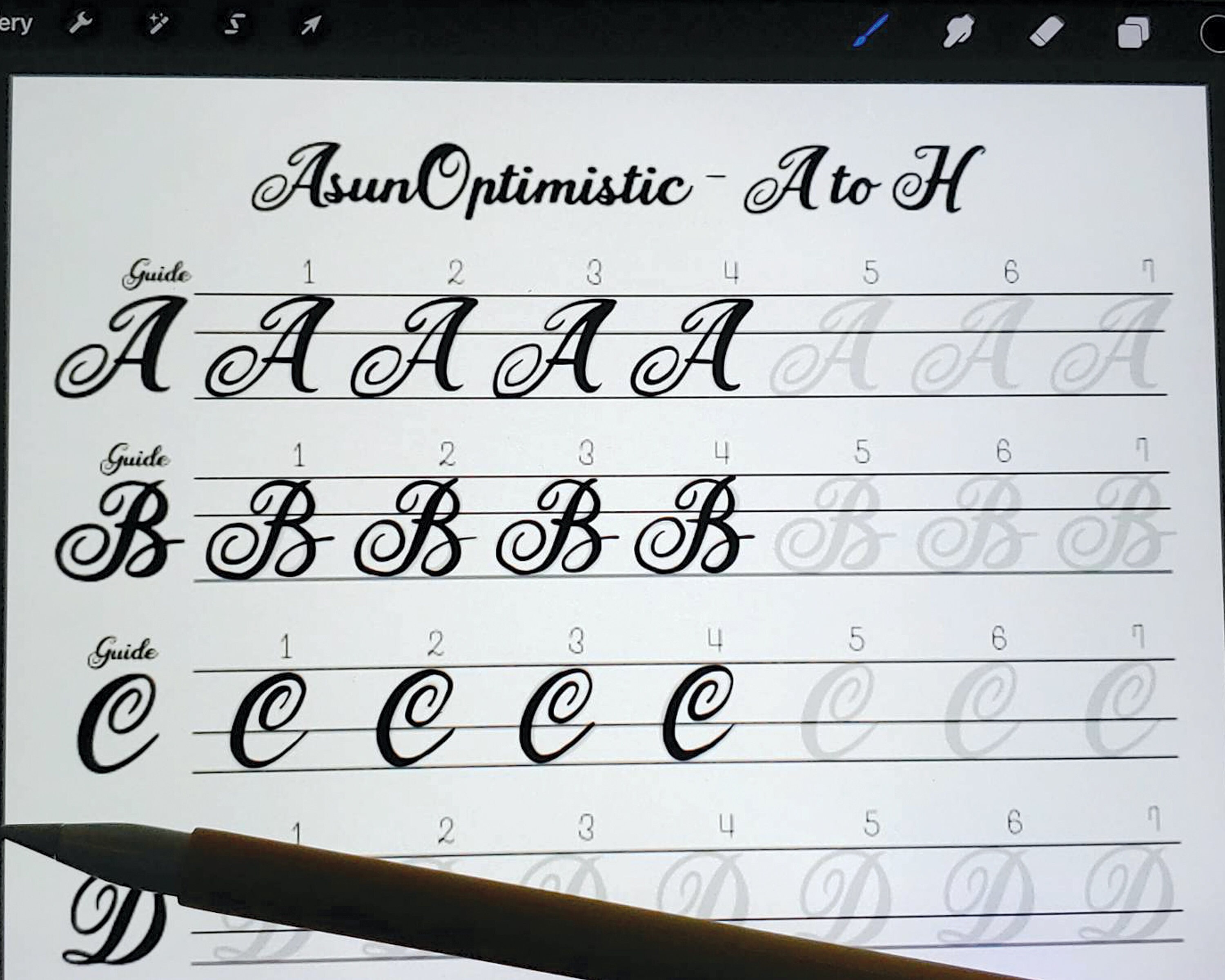 Brush Pen Lettering Alphabet Practice Sheet PDF | Brush Calligraphy ...