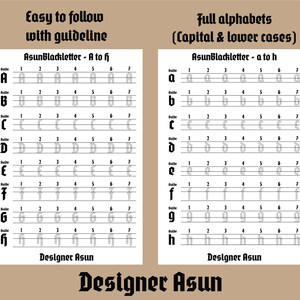 Black Letter Calligraphy Worksheet | the Black Letter Handwriting Font ...