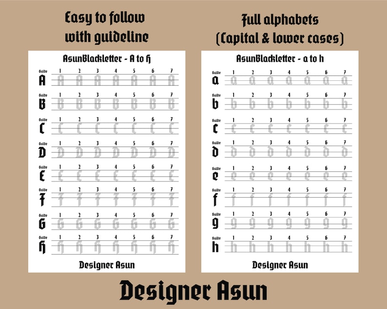 Black Letter Calligraphy Worksheet the Black Letter Handwriting Font ...