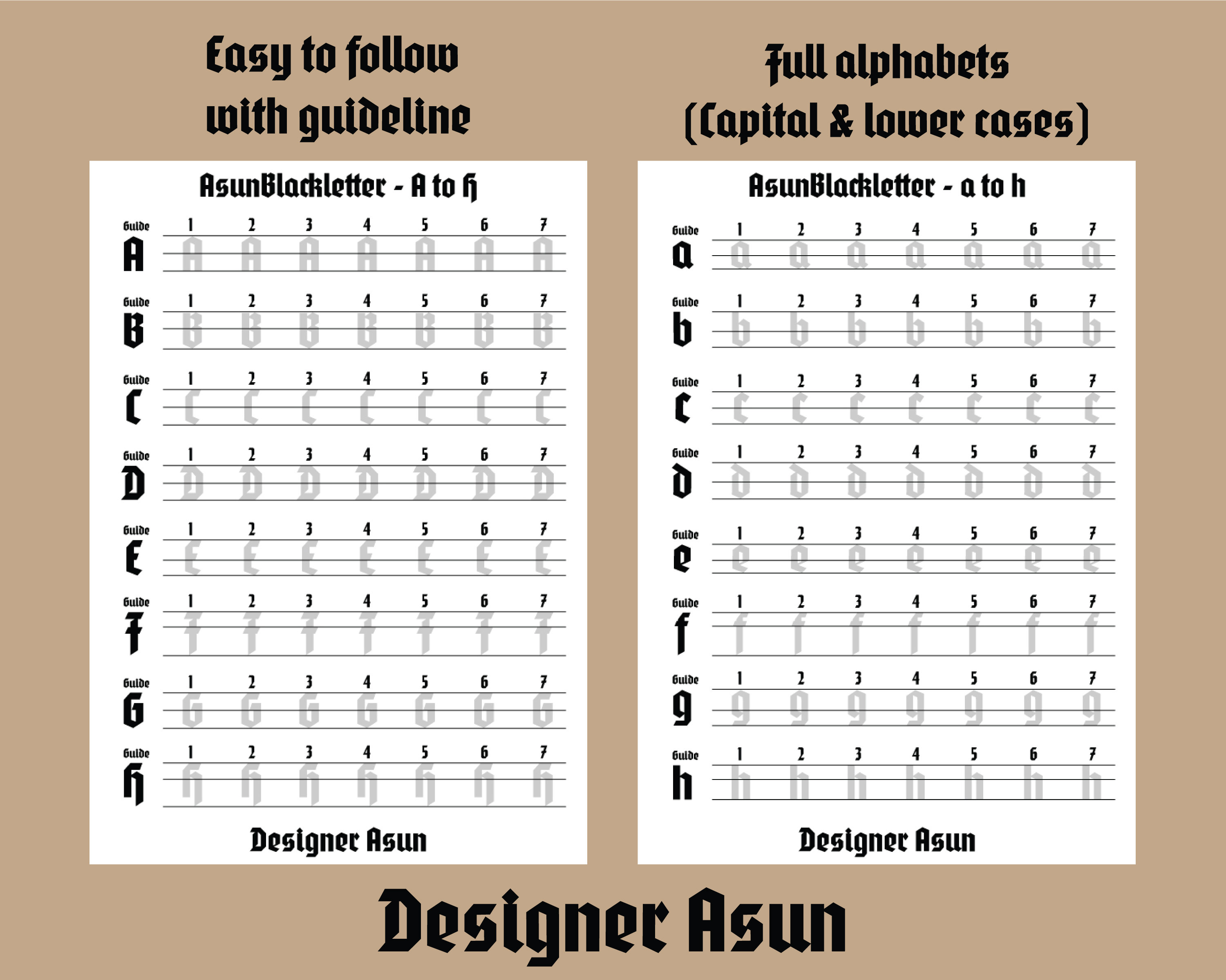 Black Letter Calligraphy Worksheet the Black Letter Handwriting Font ...