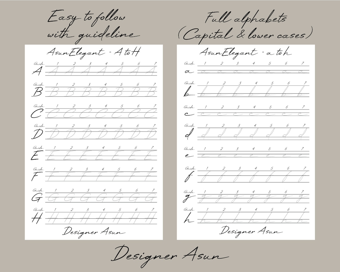 Signature Handwriting Printable Worksheet for Beginners - Etsy