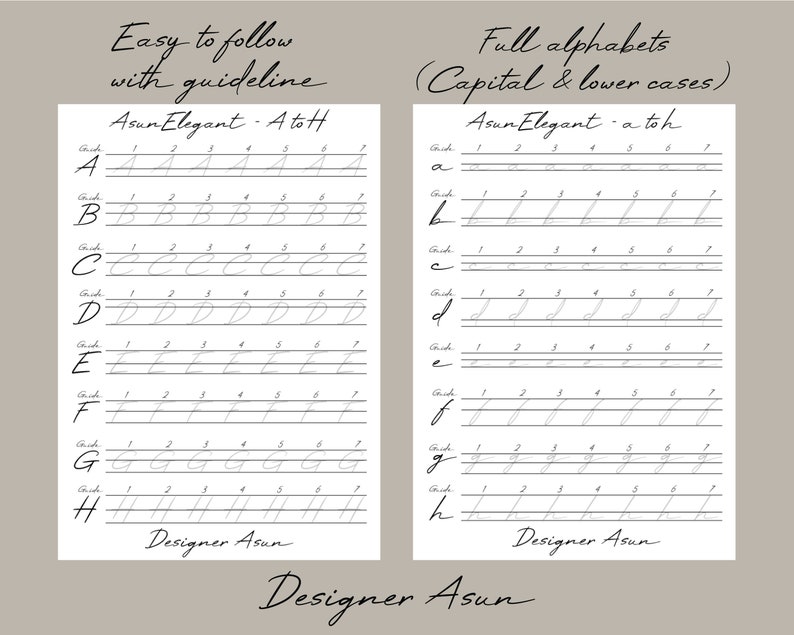 Signature Handwriting Printable Worksheet for Beginners, Signature Font ...