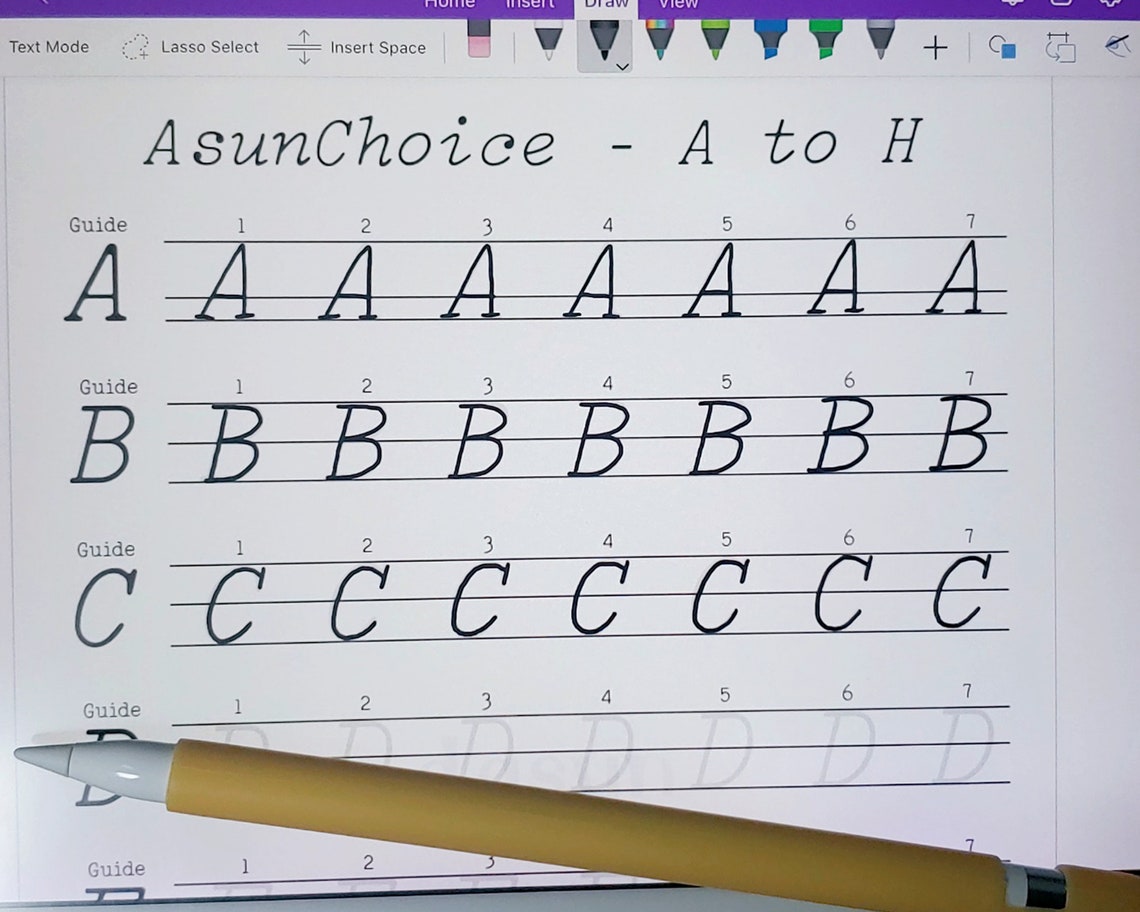 Italic Calligraphy Printable Worksheet, Italic Handwriting Template for ...