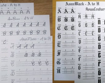 Gothic Calligraphy Practice Sheet - Etsy