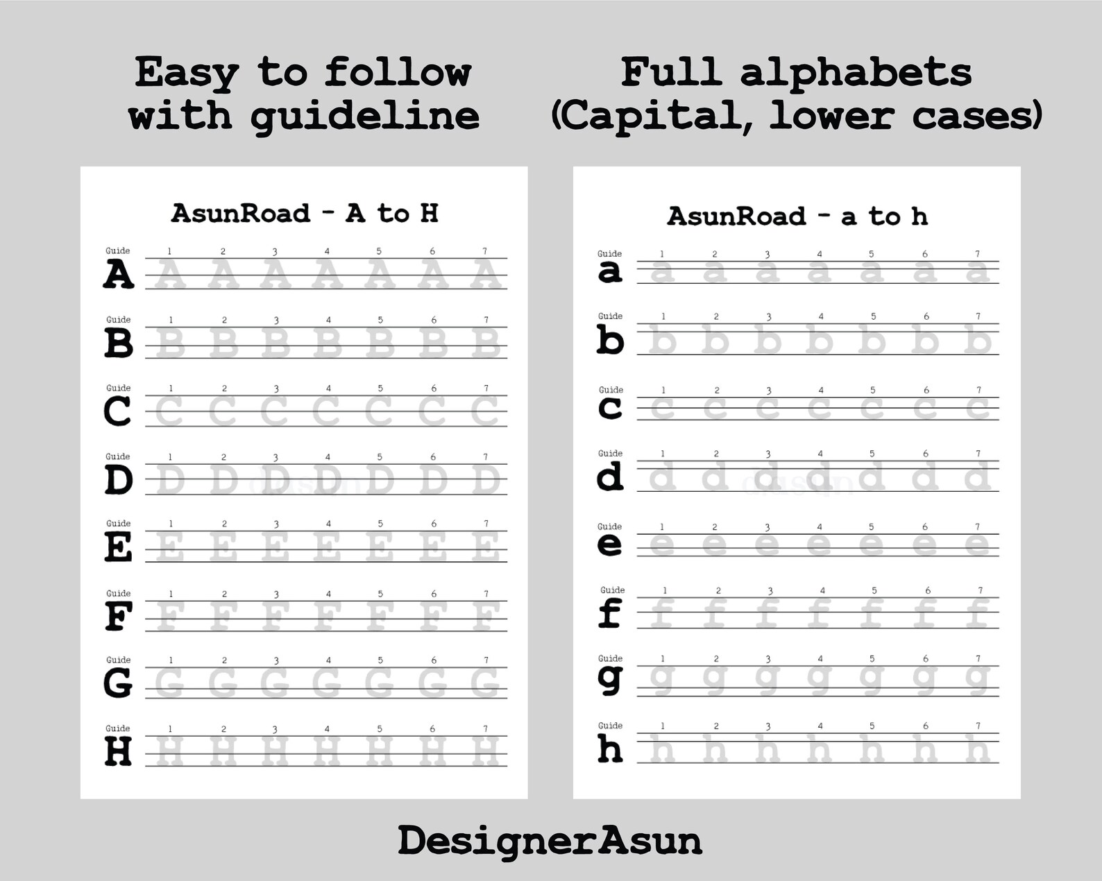 Thick Typewriter Font Template, Typewriter Style Printable Worksheet ...