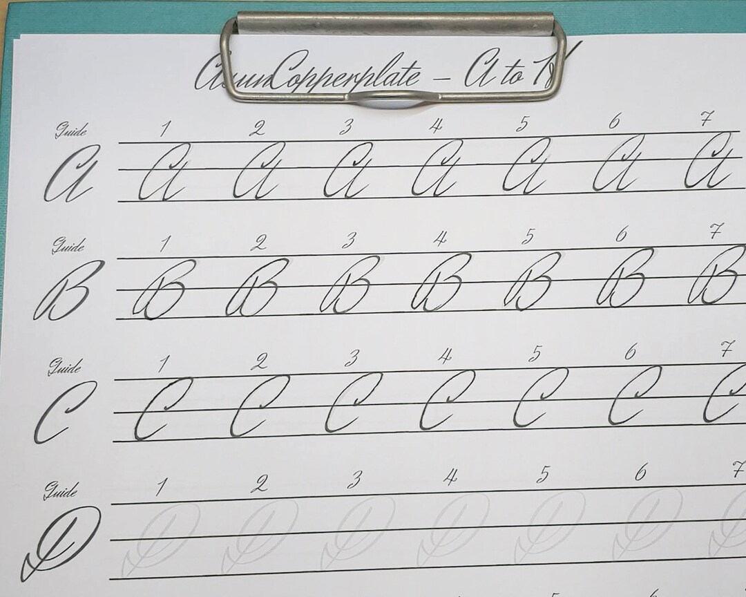 Copperplate Calligraphy Worksheet Printable Template PDF for - Etsy