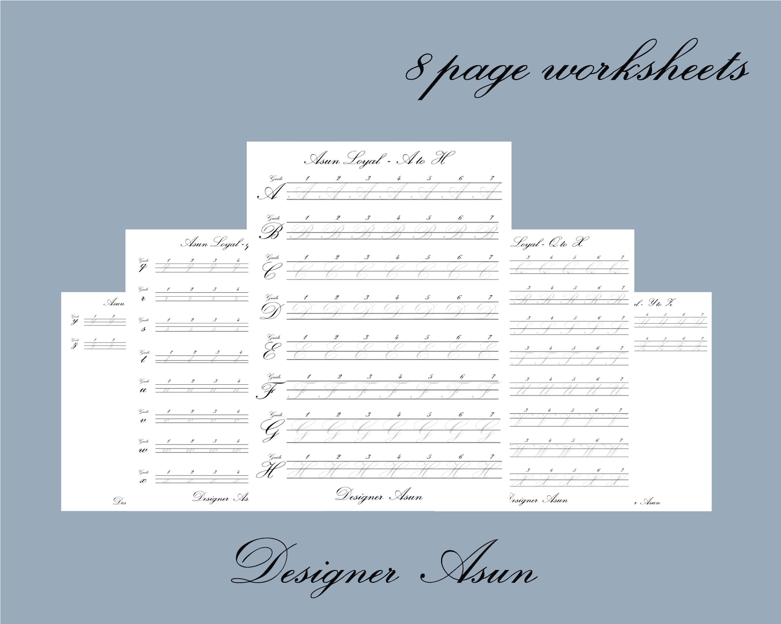 Copperplate Calligraphy Printable Template | Copperplate Calligraphy ...