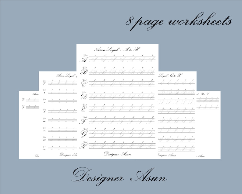 Copperplate Calligraphy Printable Template | Copperplate Calligraphy ...
