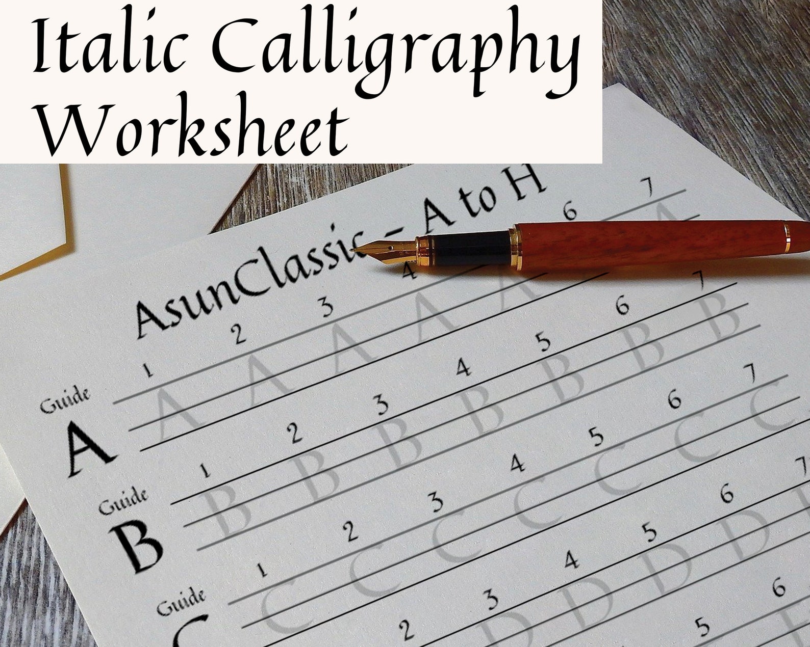 Italic Calligraphy Worksheet | Learn Italic Calligraphy Font ...