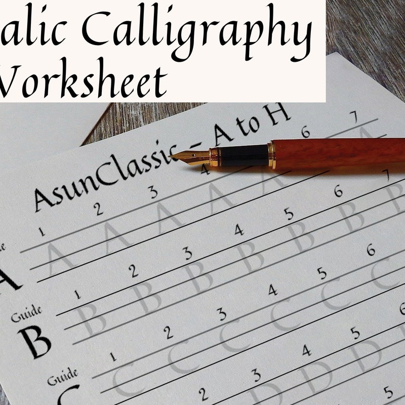 Italic Handwriting Worksheets - Etsy