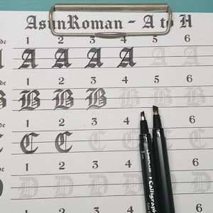 Printable Gothic Letter Worksheet, Gothic Calligraphy Practice Template ...