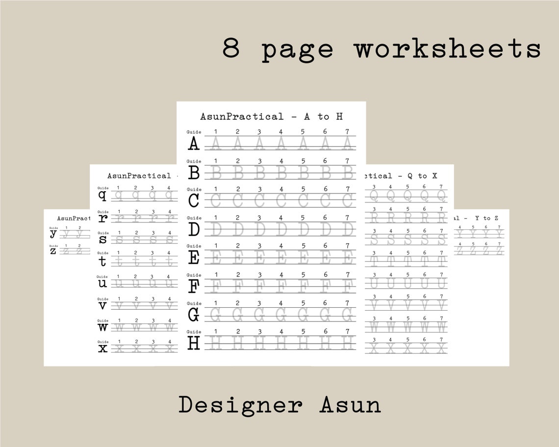 Typewriter Alphabet Printables for Handwriting Beginners How to Write ...