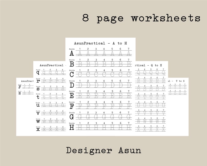 Typewriter Alphabet Printables for Handwriting Beginners | How to Write ...