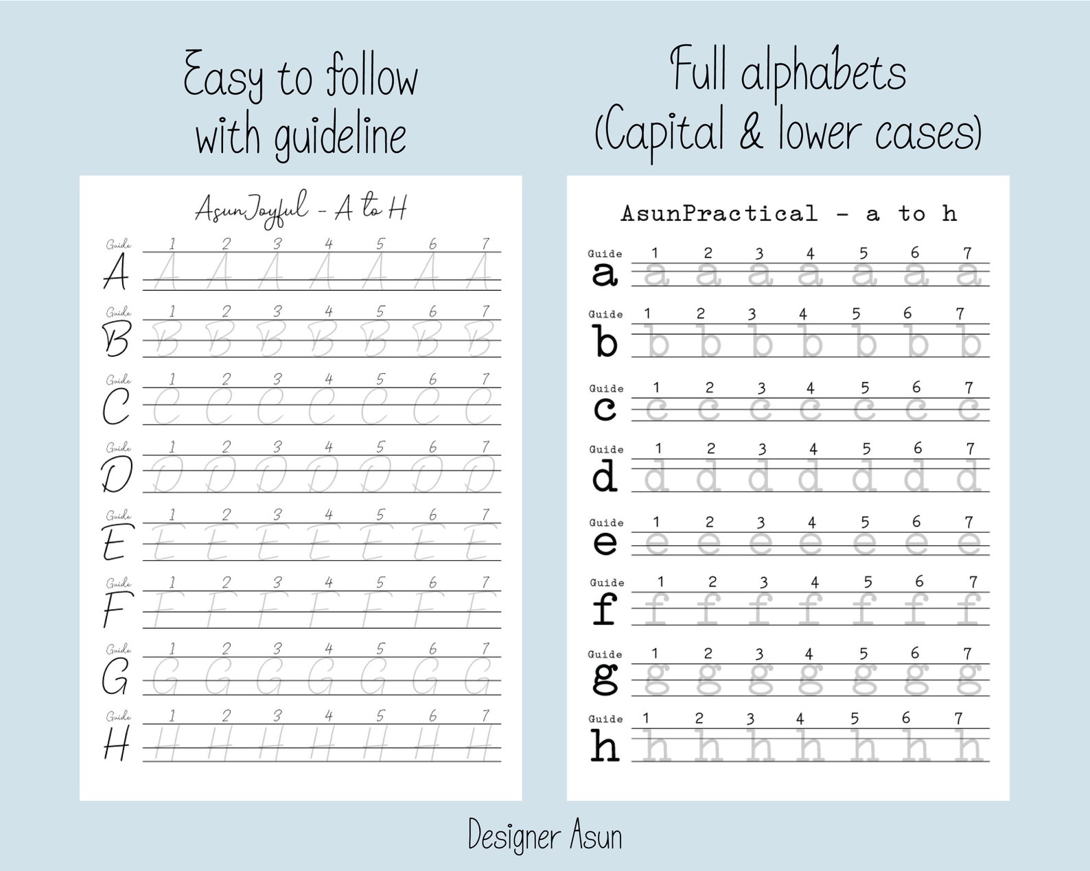 Handwriting Worksheet Template Bundle Pack Self-learning Handwriting ...