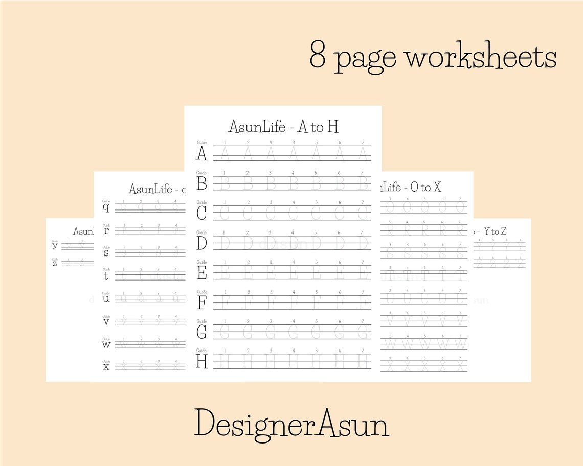 Typewriter Style Handwriting Practice Sheet How to Write Like - Etsy