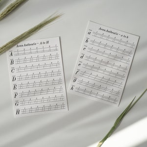 Italic Calligraphy Trace Template | Italic Alphabet Practice Sheet for ...