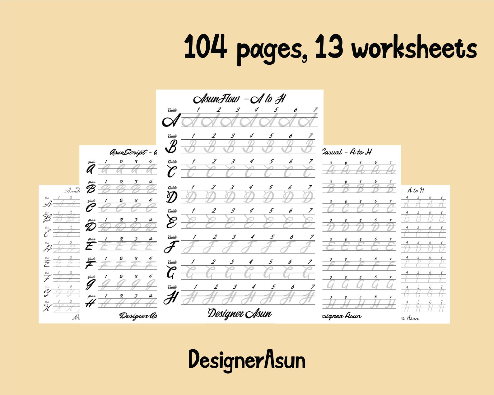 Cursive Writing Worksheet Template Bundle Pack Cursive - Etsy