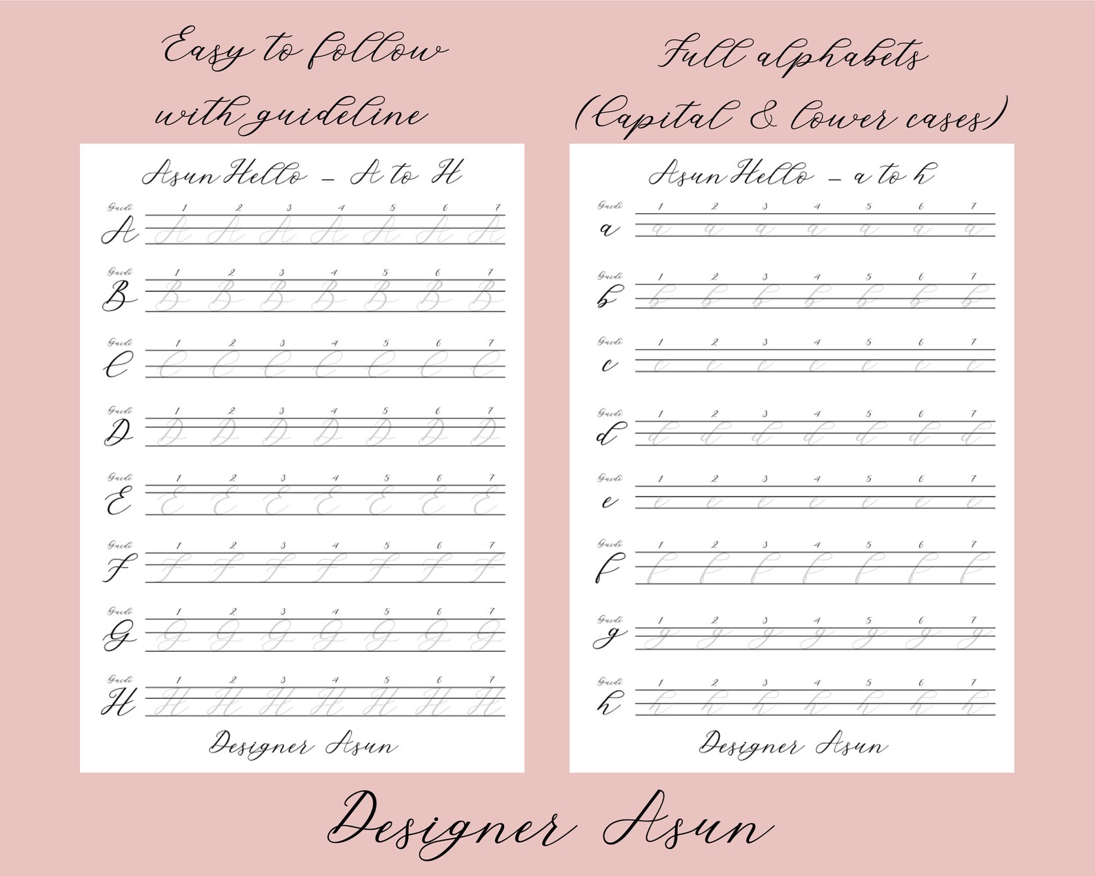 Brush Calligraphy Practice Sheets for Adult Cute Bouncy Brush Script ...