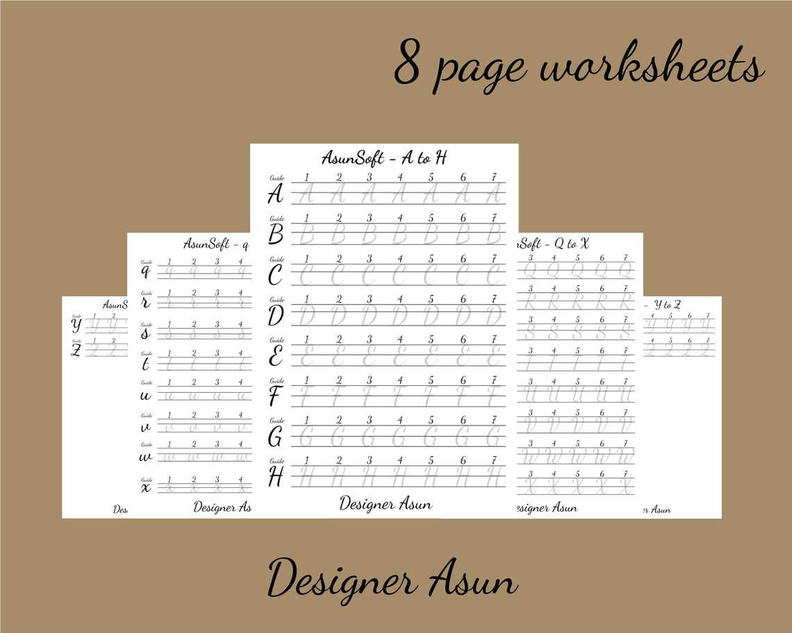 Neat Cursive Letter Practice Template for Girls Cursive - Etsy