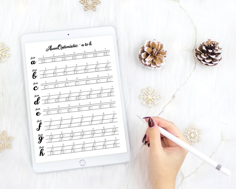 Brush Pen Lettering Alphabet Practice Sheet PDF Brush Calligraphy ...