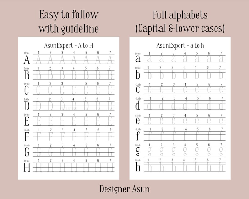 Typewriter Handwriting Printable Worksheet for Beginner A to - Etsy