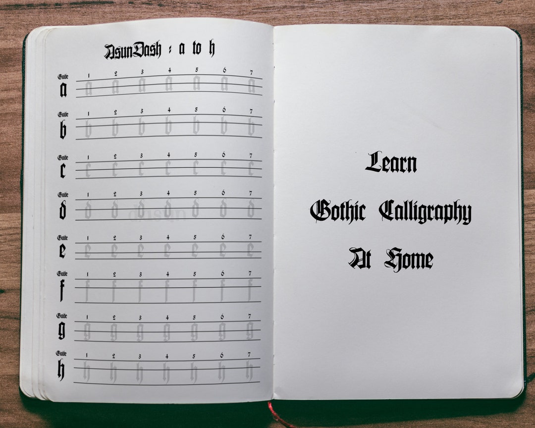 Gothic Calligraphy Blank Workbook With Guideline for Calligraphy ...