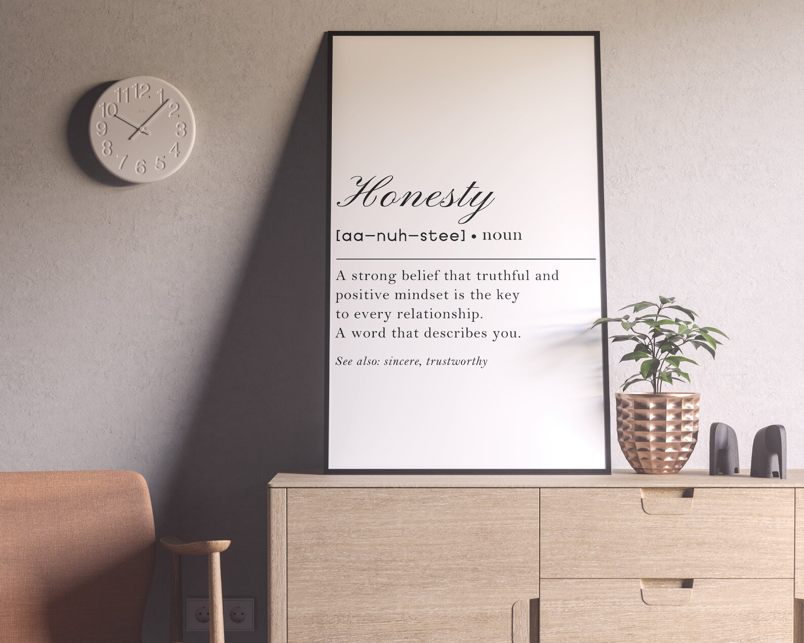 Honesty Definition Wall Art Positive Wall Print Quote about | Etsy