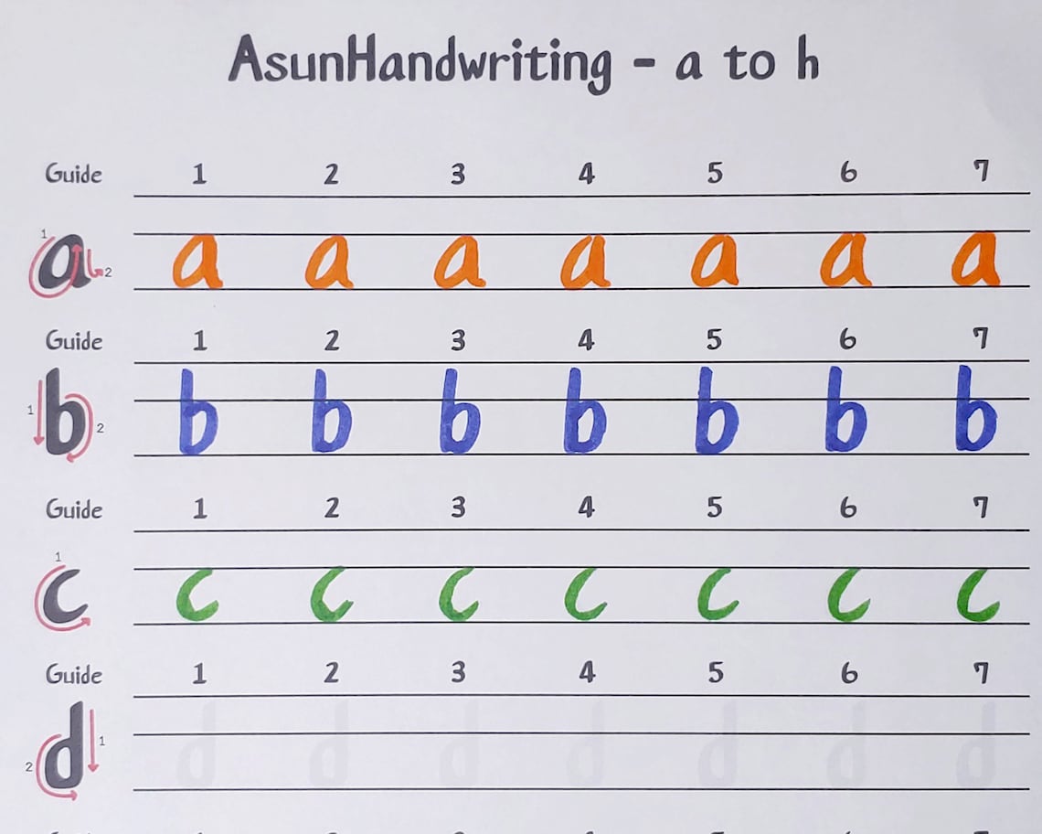 Cute Handwriting Font Worksheet PDF for Girls at Home, Artistic Hobby ...