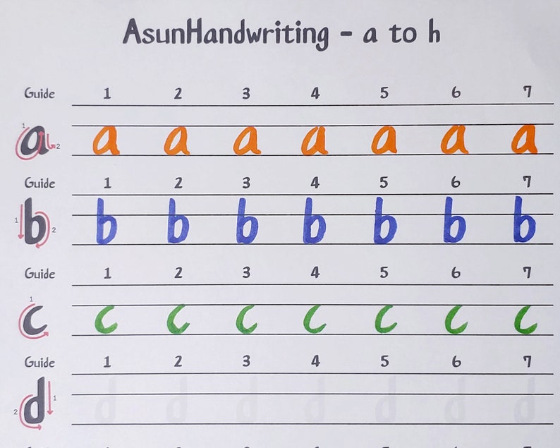 Cute Handwriting Font Worksheet PDF for Girls at Home, Artistic Hobby ...