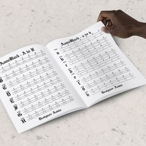 Fancy Gothic Calligraphy Worksheet, Printable Gothic Letter Practice ...