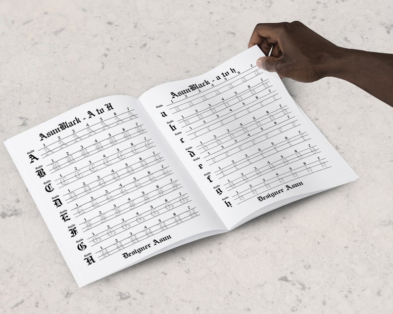 Fancy Gothic Calligraphy Worksheet, Printable Gothic Letter Practice ...