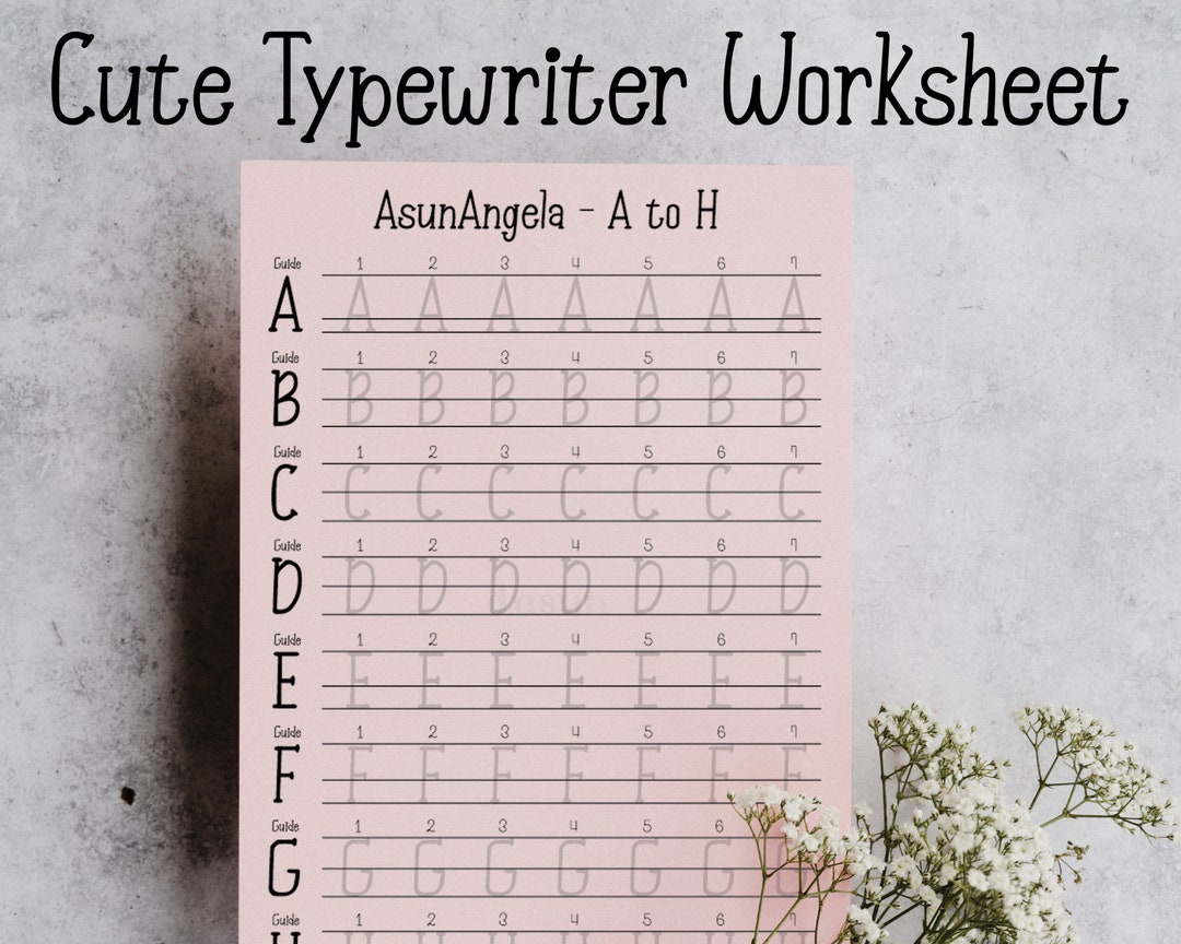 Cute Typewriter Font Practice Sheet PDF | Typewriter Alphabet Writing ...