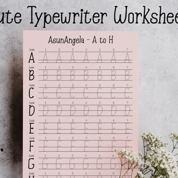 Writing Font Practice Sheets - Etsy