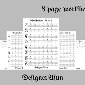 Printable Fraktur Calligraphy Worksheet | 2021 New Year Creative ...