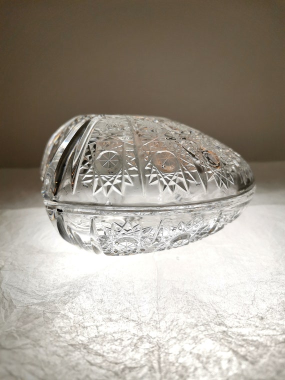 Crystal Shell Glass Box/ Candy Jar 1960s - Gem