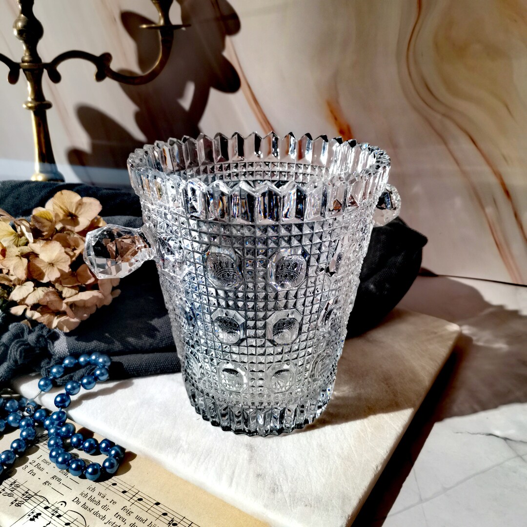 Cocktail Ice Crystal Glass Container 1960 Czechoslovakia - Etsy