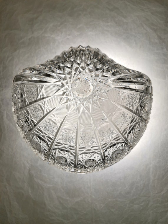 Crystal Shell Glass Box/ Candy Jar 1960s - Gem