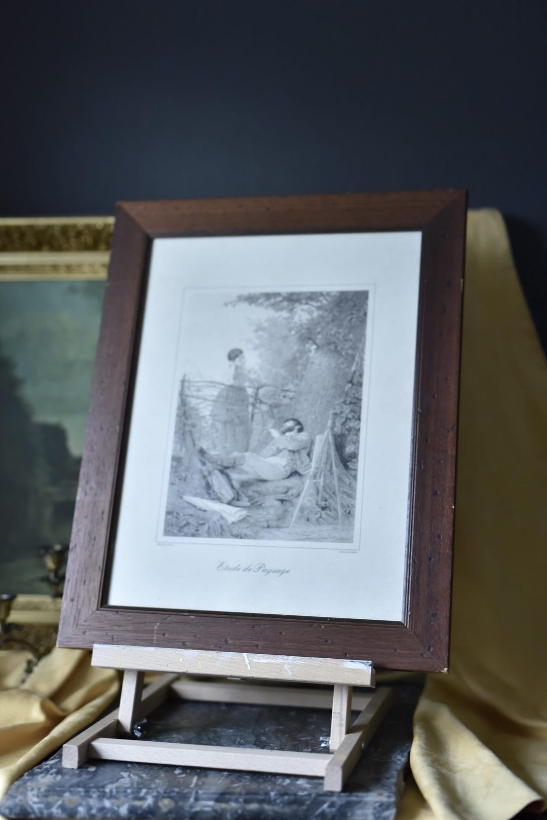 Antique Steel Engraving Landscape Study by Edmond-adolphe Rudaux ...