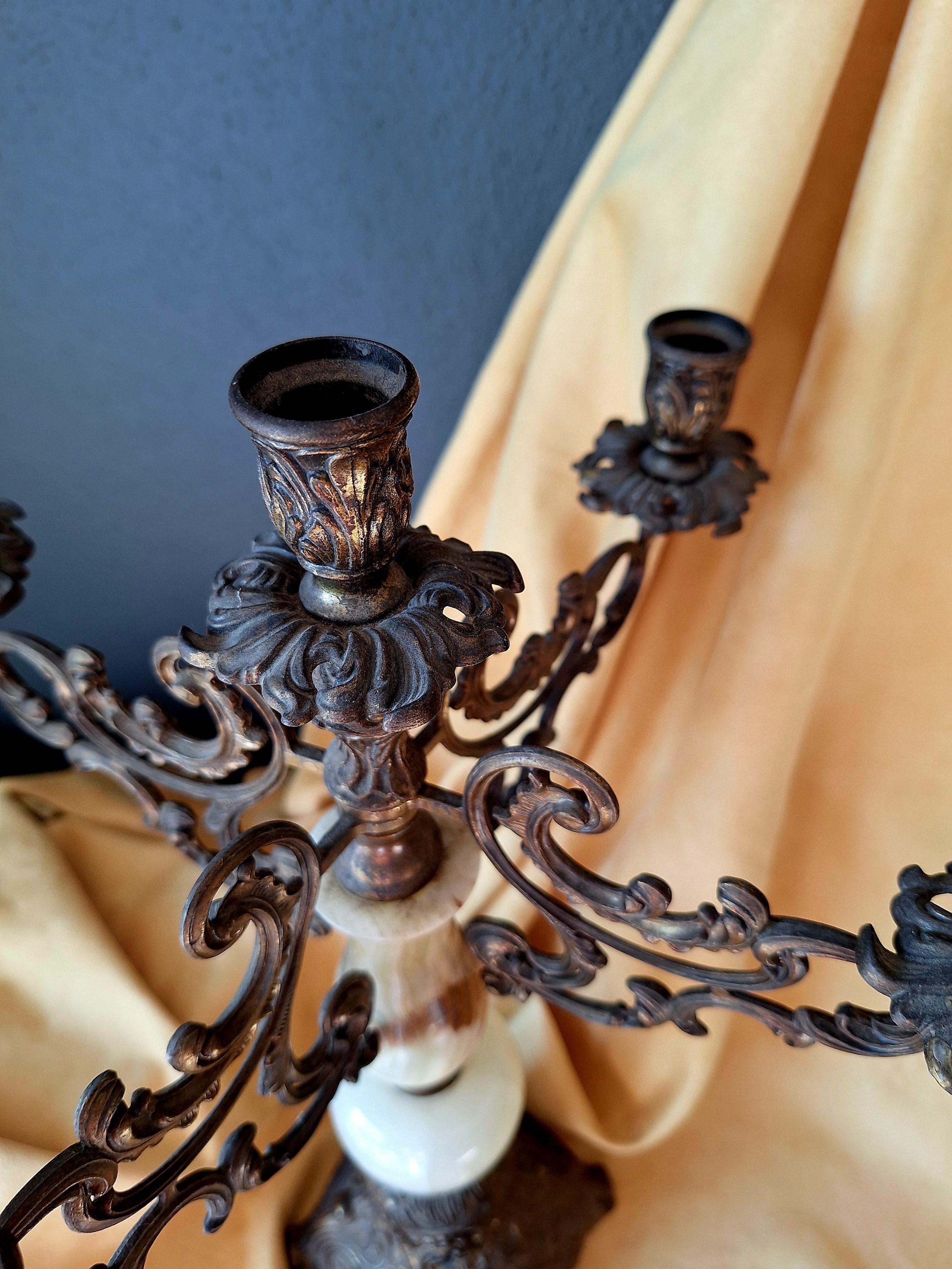 Baroque Style Five-armed Candelabra – Ornate Vintage Metal Candlestick ...