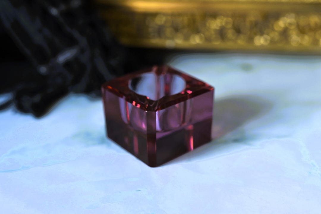 Moser Pink Glass Ashtray Art Deco 1930s Czech Art Glass Czechoslovakia ...