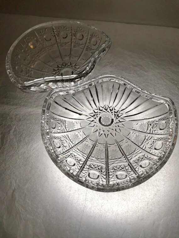 Crystal Shell Glass Box/ Candy Jar 1960s - Gem