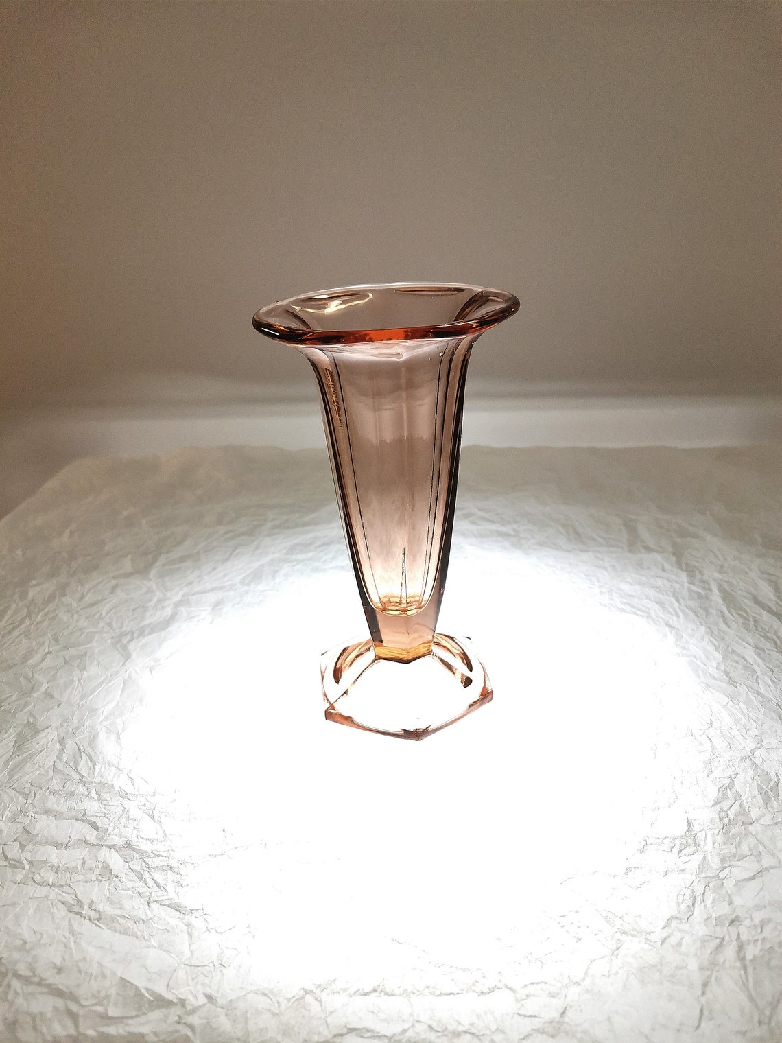 Pink Glass Small Vase Made in Czechoslovakia 1950s | Etsy