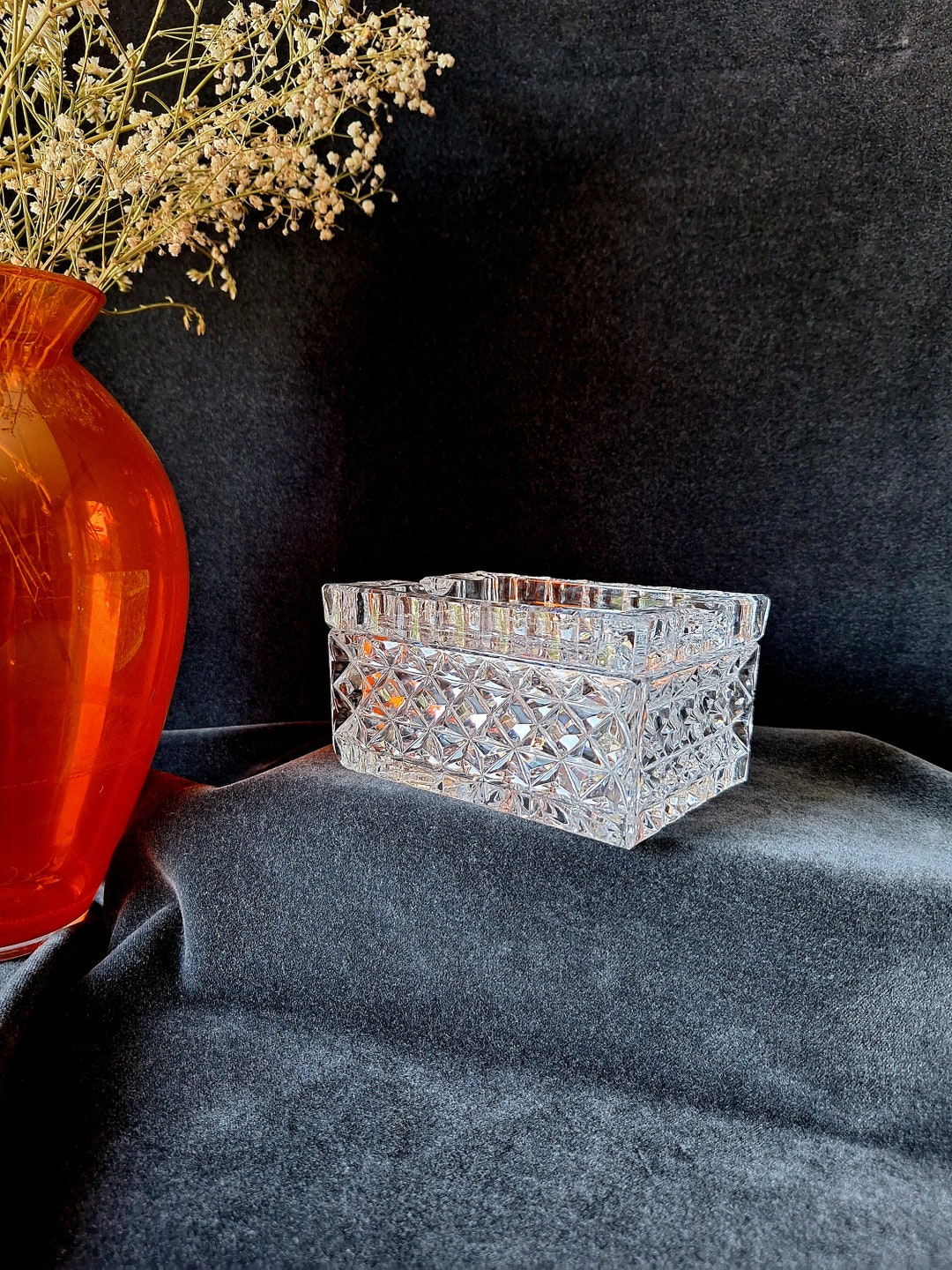 Rectangular Bohemia Czech Glass Box - Etsy