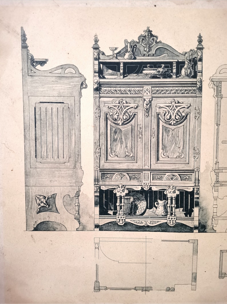 Antique Furniture Design Poster From 1897 - Etsy